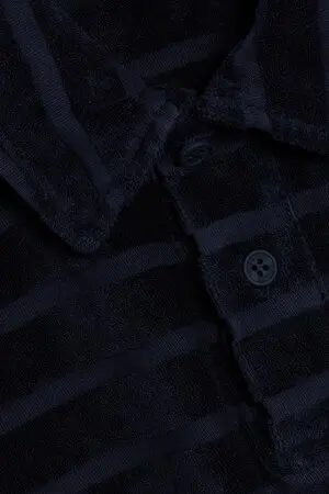 Orlebar Brown Doran Striped Cottonterry Polo Shirt