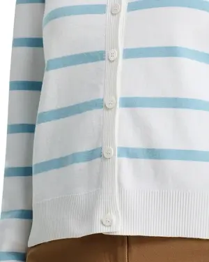 Saint James Perpignan Striped Cotton Cardigan