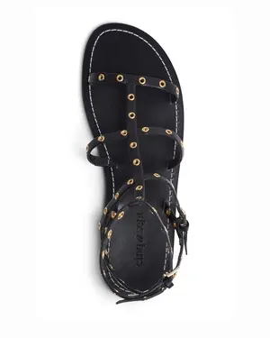 Cinq À Sept Ariella Strappy Grommet Trim Sandals - Black