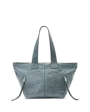 ALLSAINTS Jean Rey Large Leather Tote Bag - Cement Blue