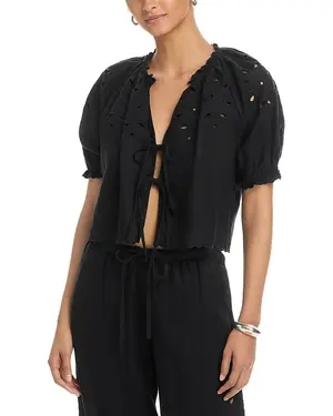 Rails Lizbeth Linen Top - Black