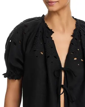 Rails Lizbeth Linen Top - Black