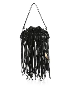 Alexander McQueen Manta Fringe Leather Clutch