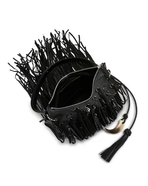 Alexander McQueen Manta Fringe Leather Clutch