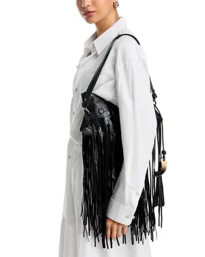 Alexander McQueen Manta Fringe Leather Clutch