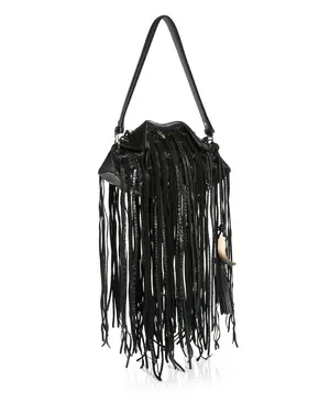 Alexander McQueen Manta Fringe Leather Clutch