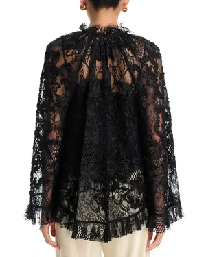 Kobi Halperin Embellished Lace Blouse - Black