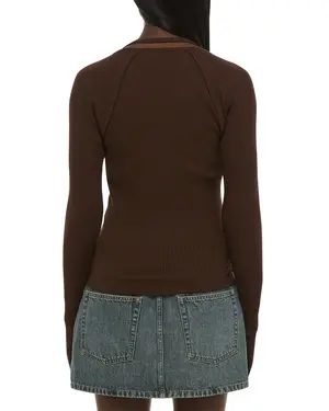 Helmut Lang Ribbed Shrug Top - Bistre