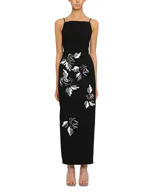 DES_PHEMMES Boat Neck Maxi Dress - Black