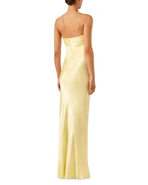 Shona Joy La Lune Strapless Maxi Dress - Lemon