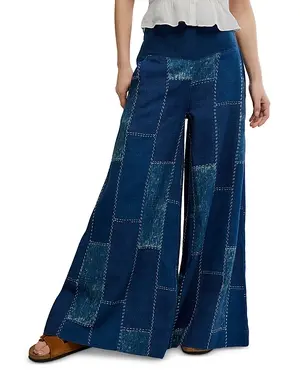 Free People Patches Wide-leg Flare Jeans