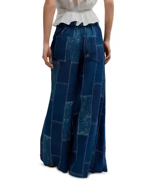 Free People Patches Wide-leg Flare Jeans