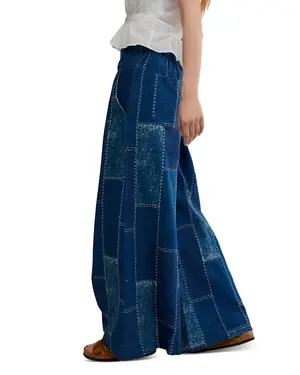 Free People Patches Wide-leg Flare Jeans