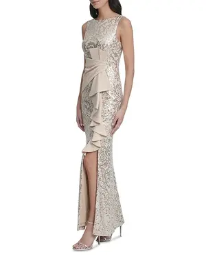 Metallic Sleeveless Evening Gowns