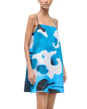 Staud Laura Linen Mini Dress - Blue Haze