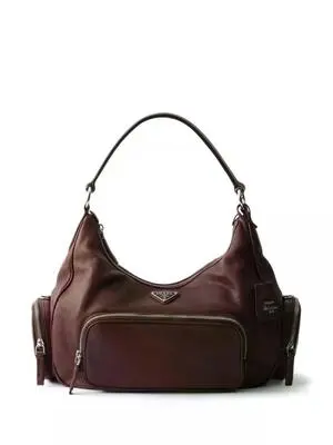 Prada Medium Washed Leather Bag - Brown