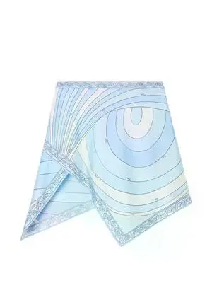 Emilio Pucci Iride-print Silk Scarf Skirt - Blue