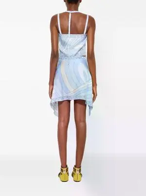 Emilio Pucci Iride-print Silk Scarf Skirt - Blue