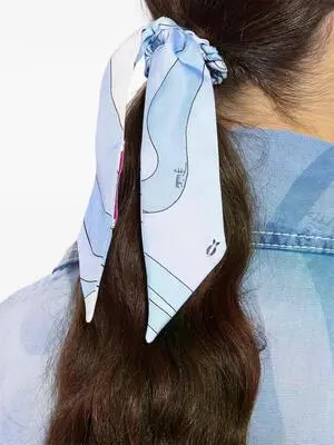 Emilio Pucci Silk Hair Tie With Foulard Detail