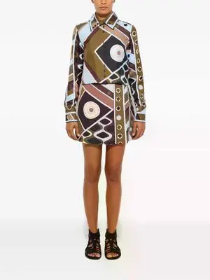 Emilio Pucci Vivara-print Silk Crop Shirt