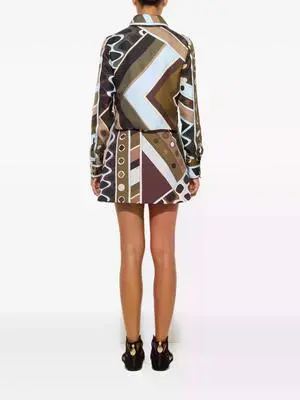 Emilio Pucci Vivara-print Silk Crop Shirt