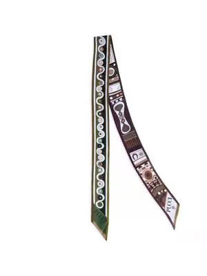 Emilio Pucci Mixed-print Silk Twill Scarf - Brown