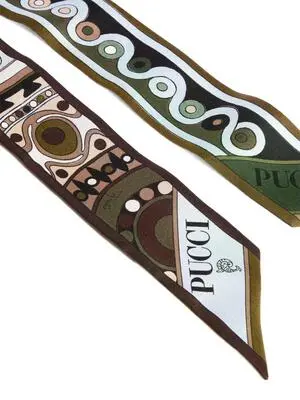Emilio Pucci Mixed-print Silk Twill Scarf