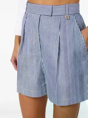 Elisabetta Franchi Striped Logo Detail Shorts - Blue