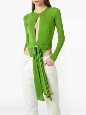 Elisabetta Franchi Jewel Draping Bodysuit