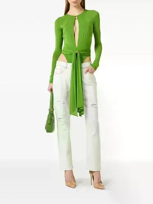 Elisabetta Franchi Jewel Draping Bodysuit
