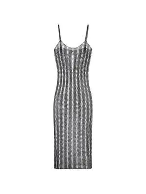 Elisabetta Franchi Open-work Midi Dress - Black
