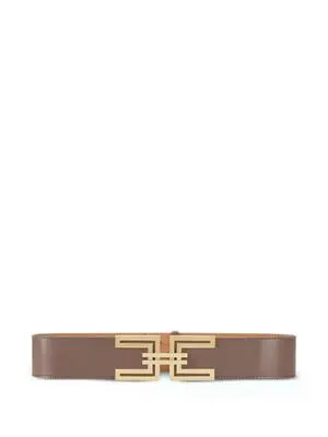 Elisabetta Franchi Logo Plaque Belt - Brown