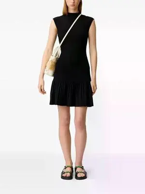 Claudie Pierlot Sleeveless Pleated Knit Dress - Black