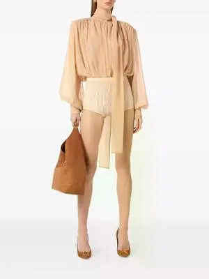 Elisabetta Franchi Knitted Mini Shorts - Neutrals