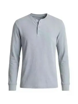 Vince Buttoned Long-sleeve T-shirt - Blue