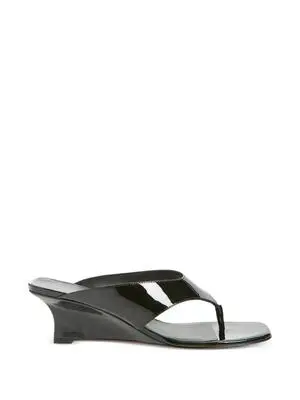 STUART WEITZMAN Thong Wedge Sandals - Black