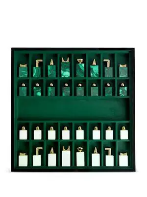 L'Objet Gold-tone Patterned Chess Set - Green