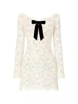 Retrofete Perdita Lace Mini Dress With Bow