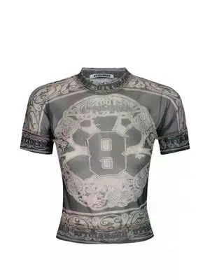 Ottolinger Graphic-print Mesh T-shirt - Grey