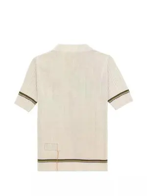 FORTELA Striped Ribbed Knit Button Shirt