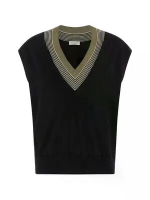 Brunello Cucinelli V-neck Striped Vest