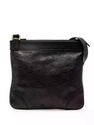 Gucci Embossed Leather Horsebit Crossbody Bag