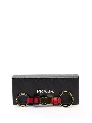 Prada 2010-2026 City Calf Leather Tuc Ring Key Holder