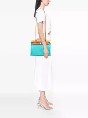 Hermès 2012 Toile Herbag Zip 31 Satchel - Blue