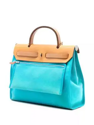 Hermès 2012 Toile Herbag Zip 31 Satchel - Blue