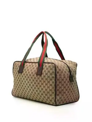 Gucci Gg Canvas Web Duffle Bag - Brown