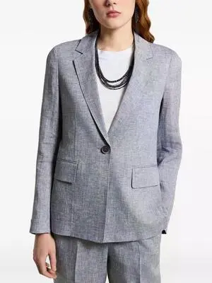 Peserico Notched-lapel Single-breasted Blazer - Blue