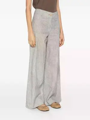 SESSUN Manhatti Striped Palazzo Pants - White
