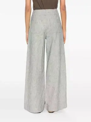 SESSUN Manhatti Striped Palazzo Pants - White