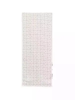 DELL'OGLIO Creta Geometric-patterned Scarf - Neutrals